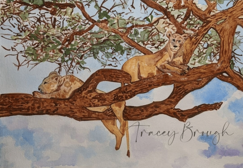 Lionesses sleeping in the Serengeti. – Tracey Brough